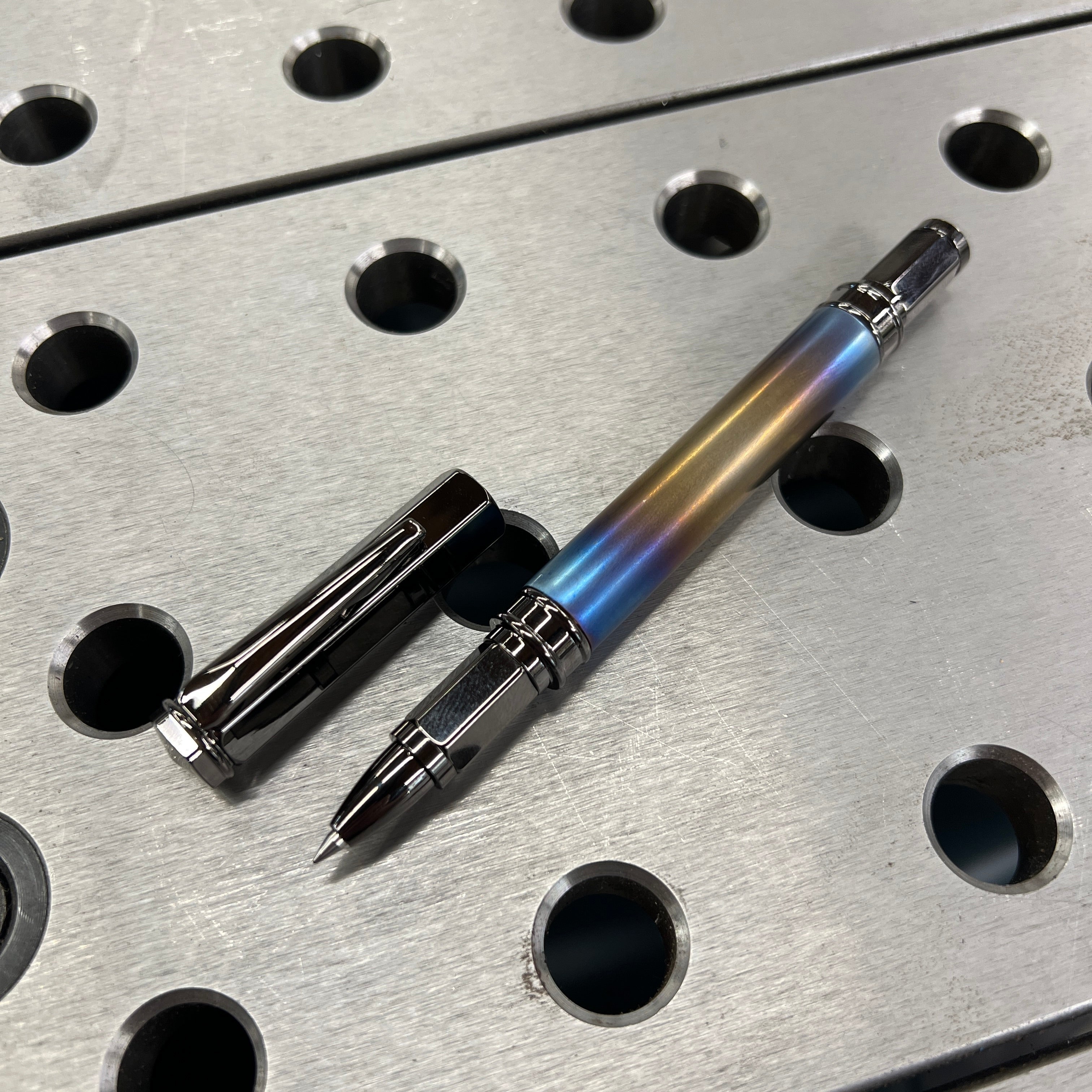 Flamed Titanium Fountain Pen - High Caliber Craftsman