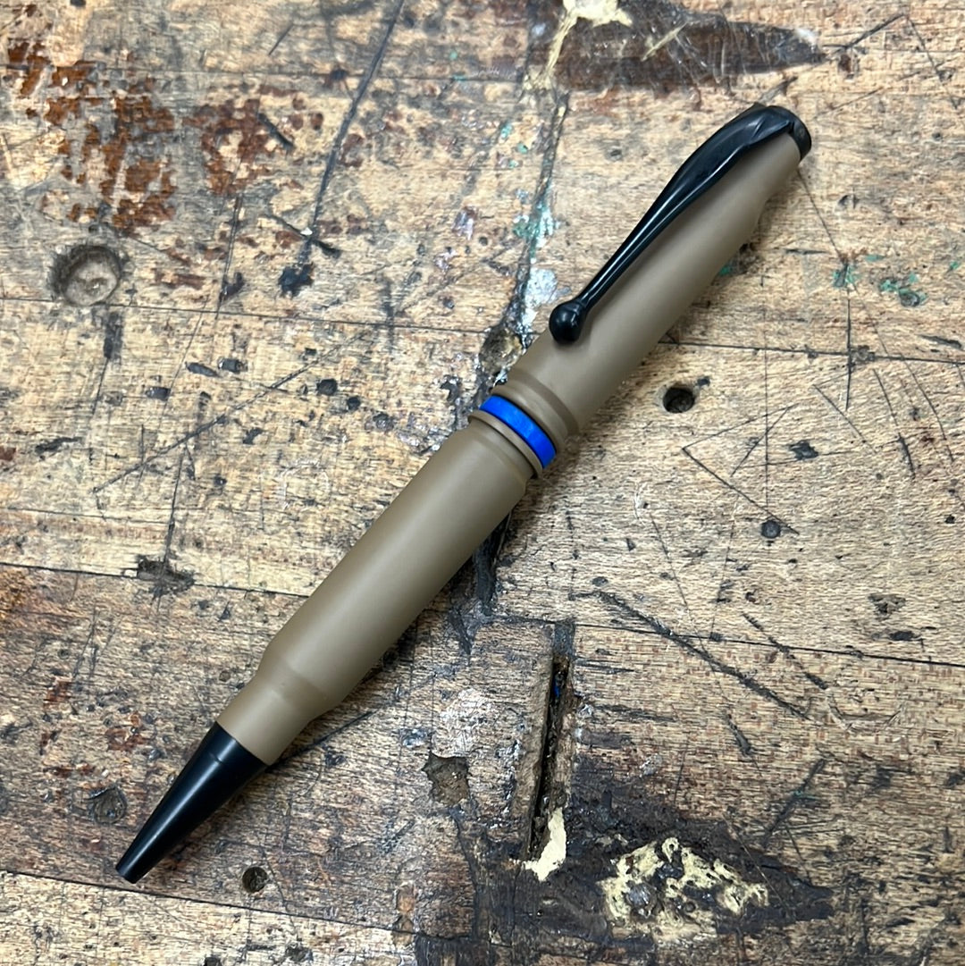 .308 Shell Handcrafted Thin Blue Line Police Officer Pen - High Caliber ...