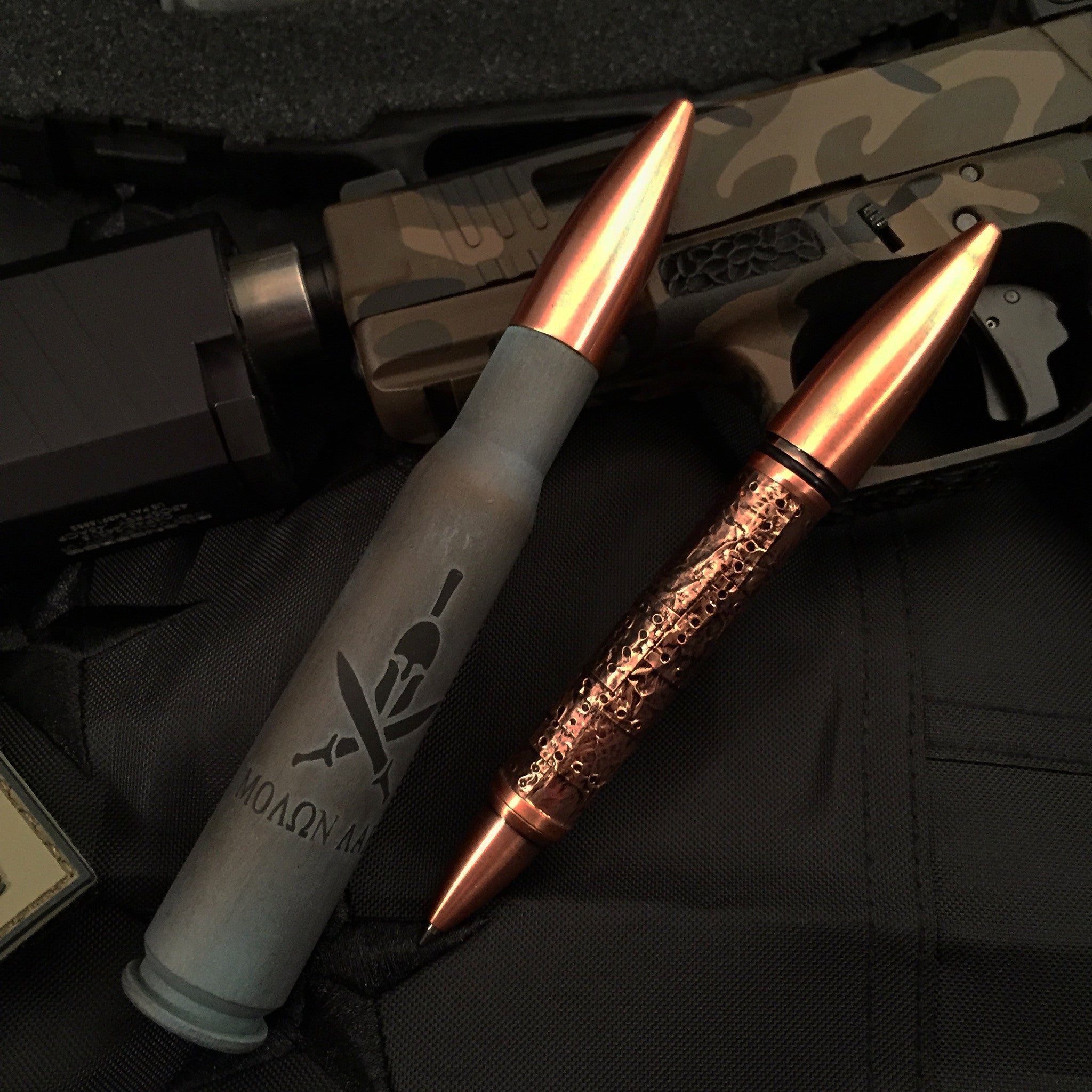 50 Cal Spartan Patina Hidden Desk Bullet Pen - Default Title - High ...