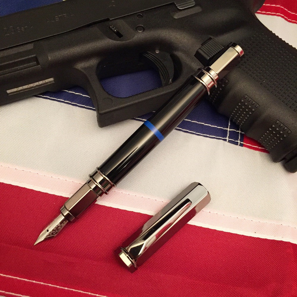 High Caliber Craftsman - Thin Blue Line Fountain Pen - High Caliber ...
